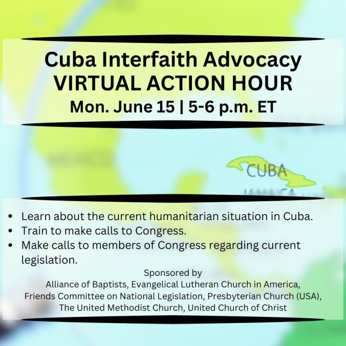 Cuba Faith Advocacy Days: Virtual Action Hour | Lutheran Engagement and ...